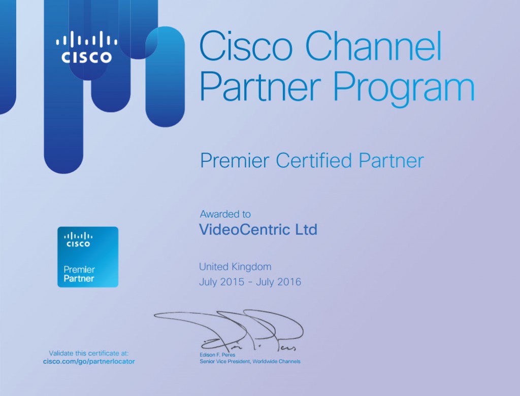 VideoCentric Achieves Cisco Premier Partner Recertification - VideoCentric